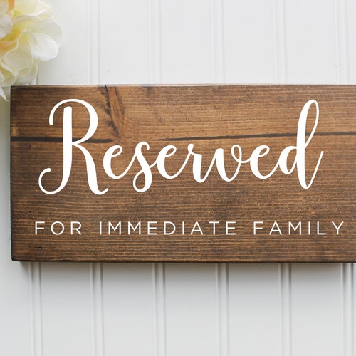 Reserved for Family Sign Rustic Wedding Theme Reserved for - Etsy
