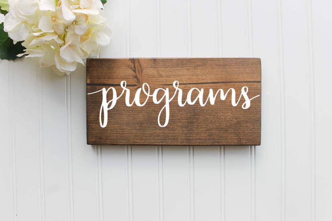 Wedding Programs Sign| Wedding Wooden Sign| Wood Wedding Sign| Rustic ...