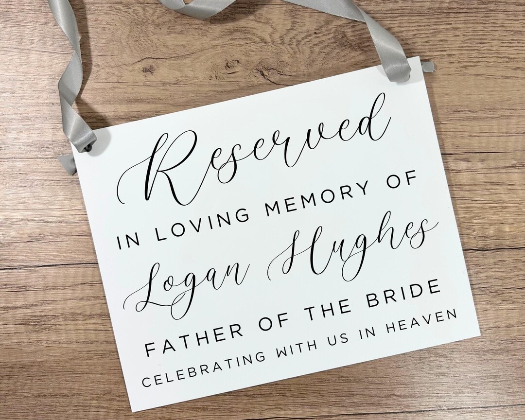 Custom Acrylic "reserved in Loving Memory" Wedding Chair Sign ...