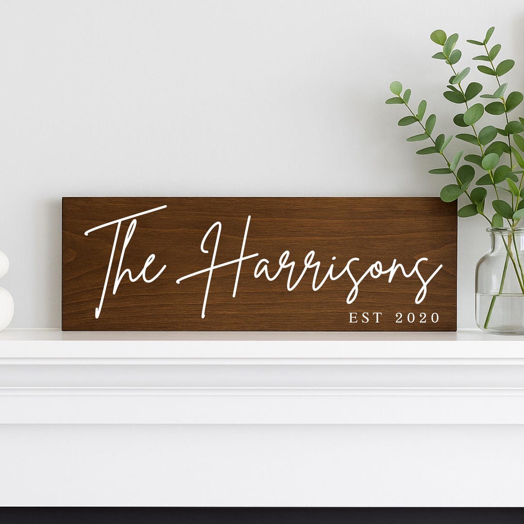 Personalized Last Name Wood Sign: Rustic Farmhouse Decor - Etsy