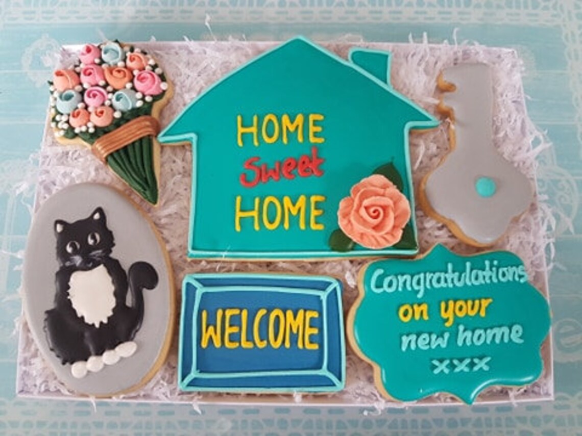 New home gift / Biscuits / New home cookies / Home Sweet Home | Etsy