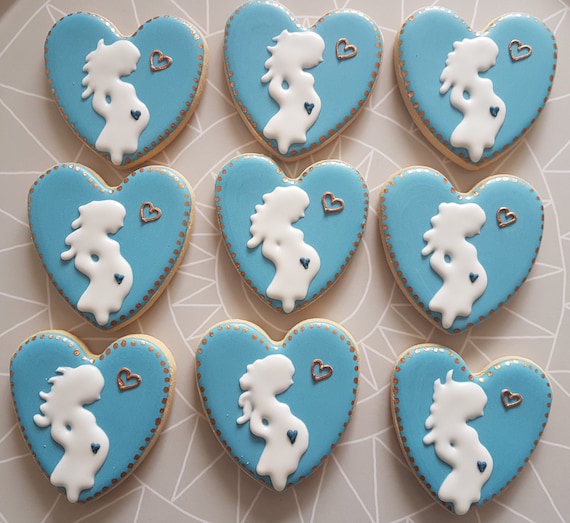 Baby Shower Heart Cookies