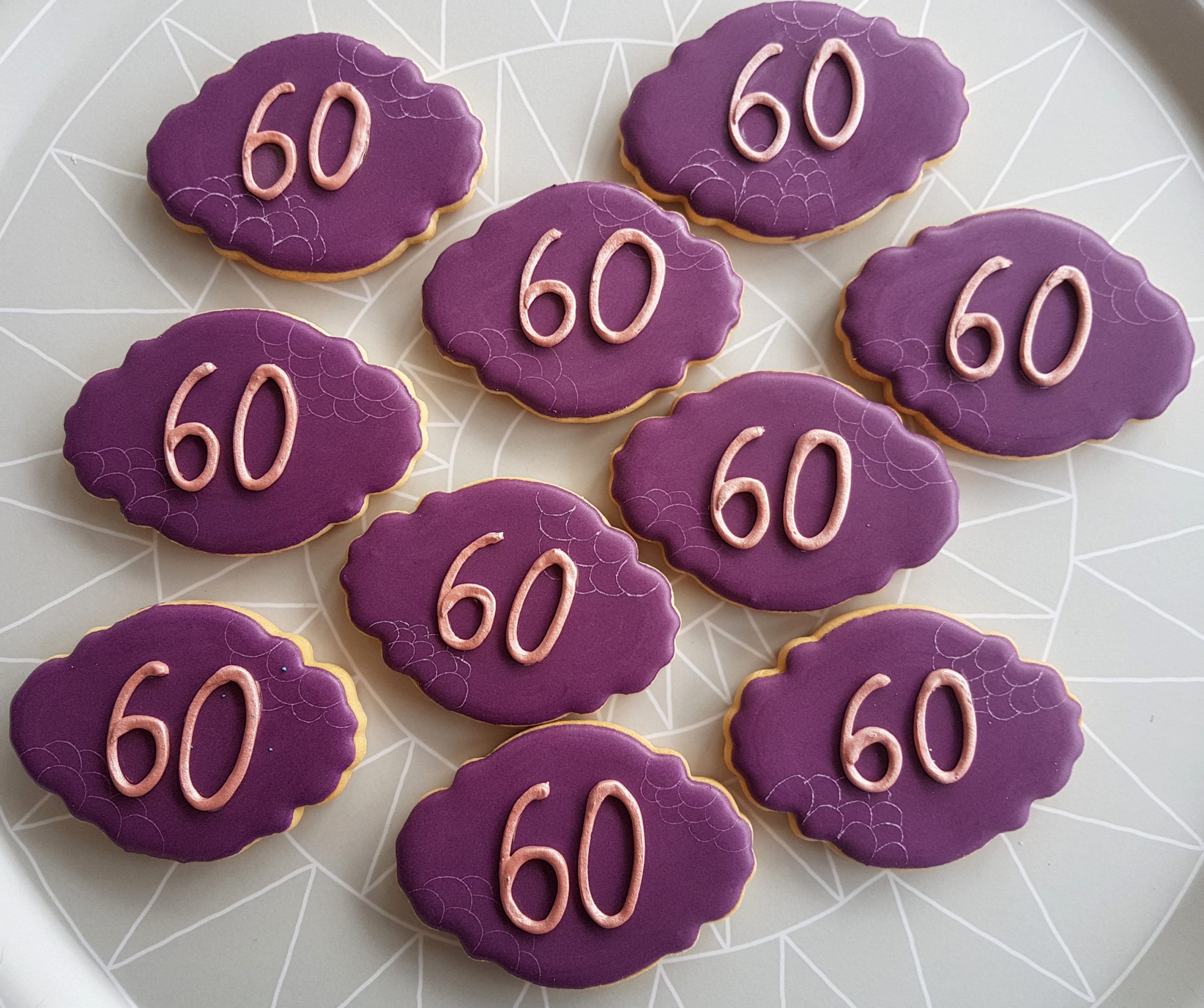60th Birthday Cookies / 10 Biscuits With 60th / 10 Party - Etsy UK