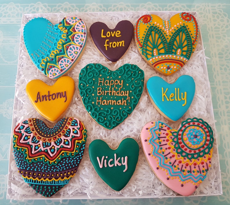 Henna-style Decorated Cookies / Indian Bollywood Henna Mehndi - Etsy UK
