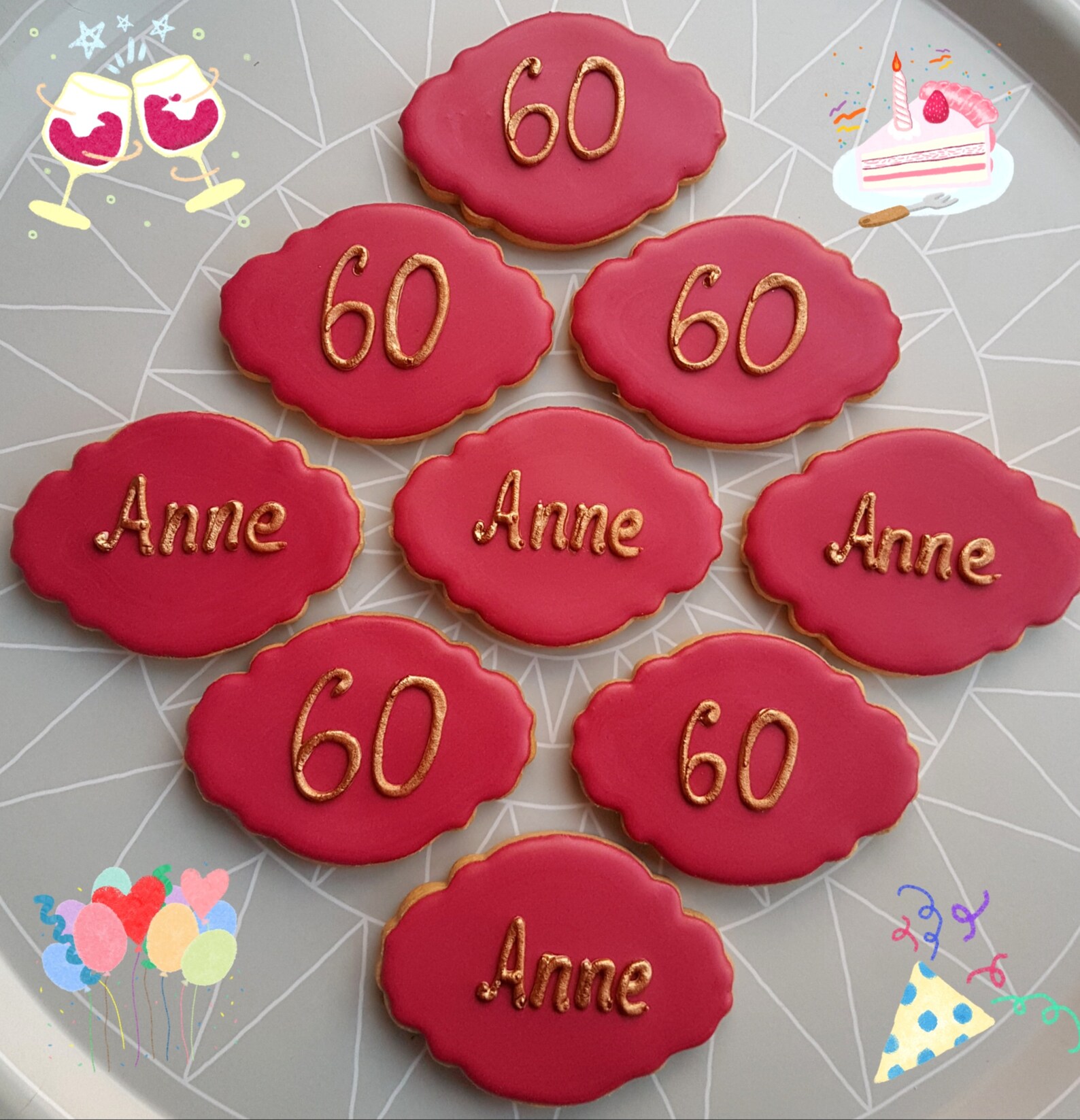 60th Birthday Cookies / 10 Biscuits With 60th / 10 Party | Etsy UK