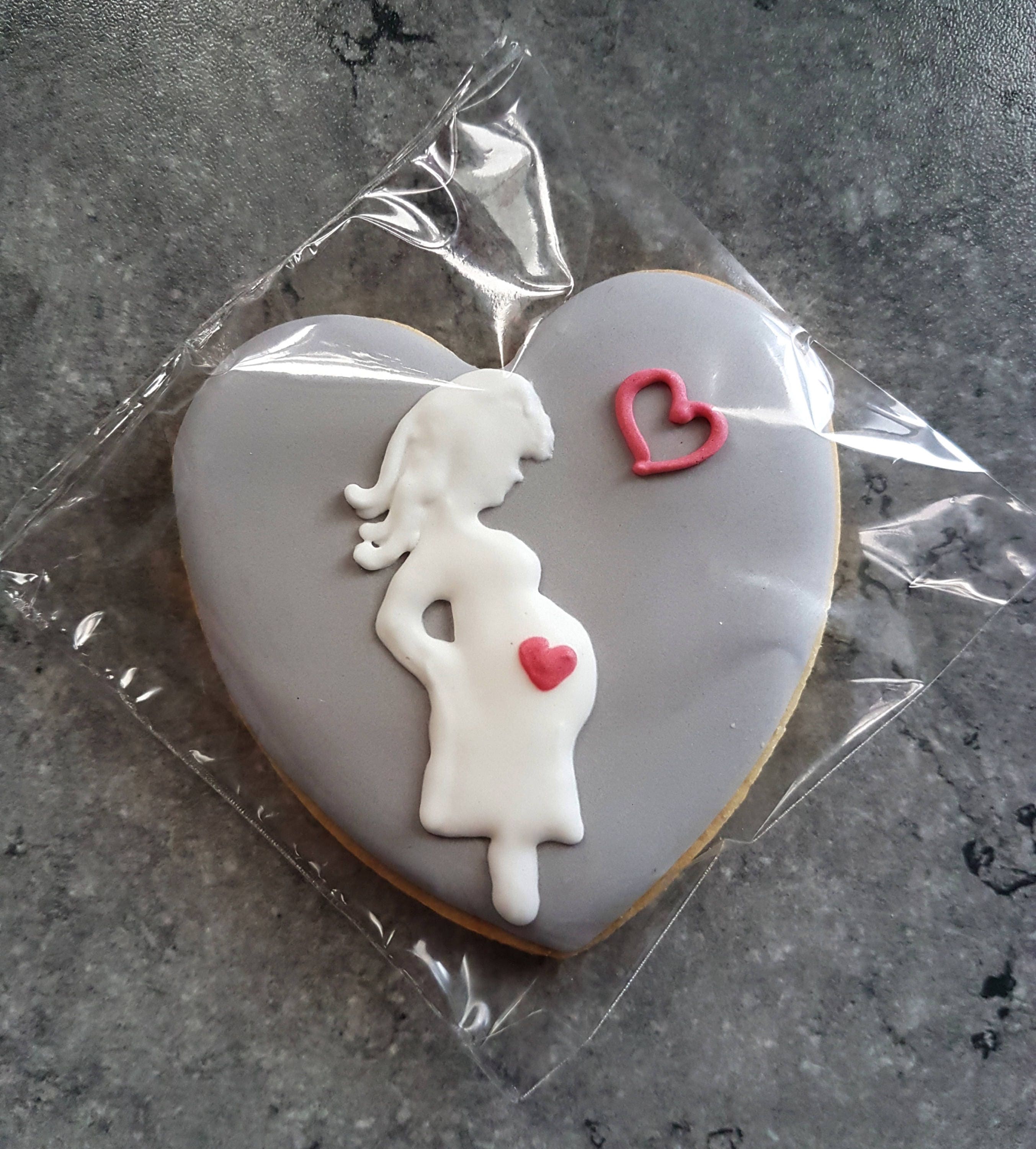 Baby Shower Cookie / Heart Biscuit / Pregnant Themed Cookies - Etsy UK
