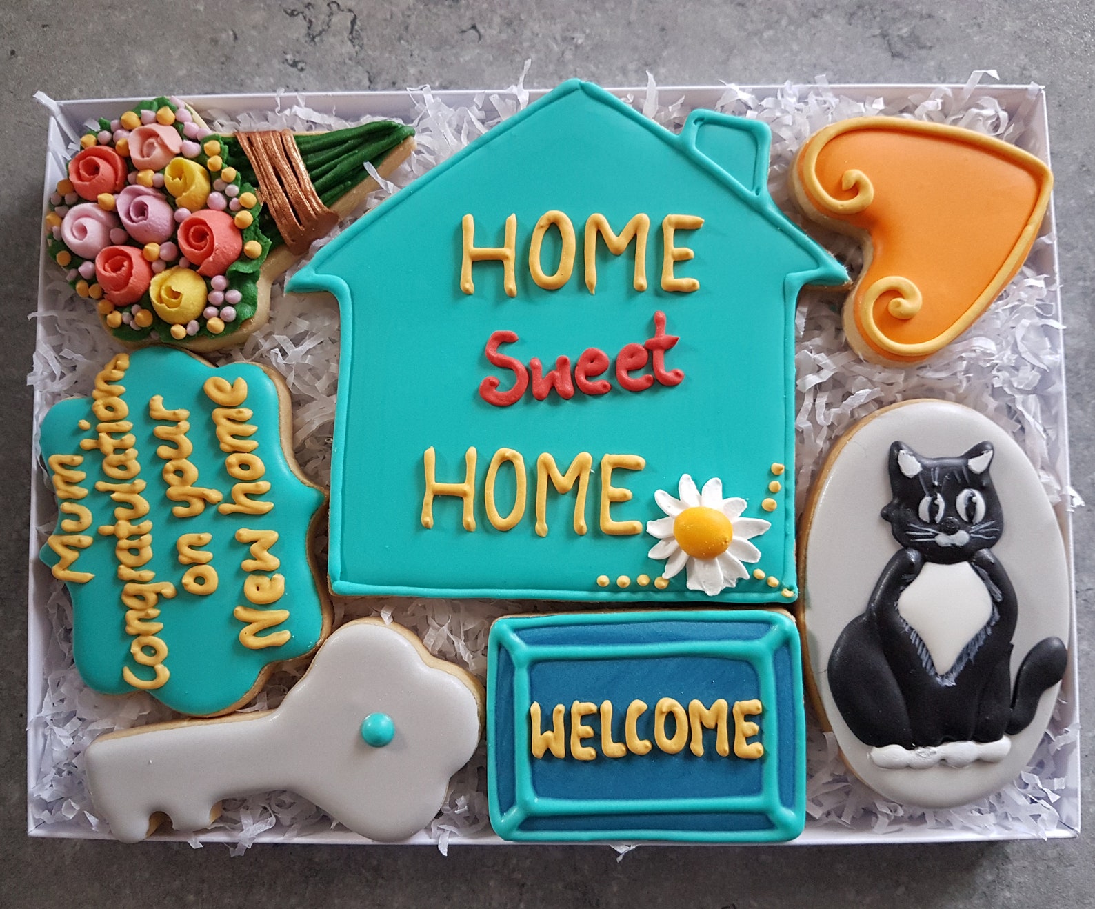 New Home Gift / Biscuits / New Home Cookies / Home Sweet Home - Etsy UK