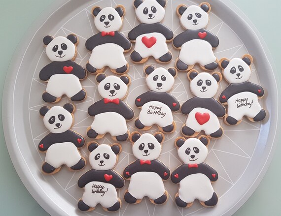 10 Pandas / Panda bears / Sweet bears / Panda cookies / Panda | Etsy
