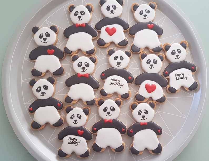 10 Pandas / Panda bears / Sweet bears / Panda cookies / Panda | Etsy