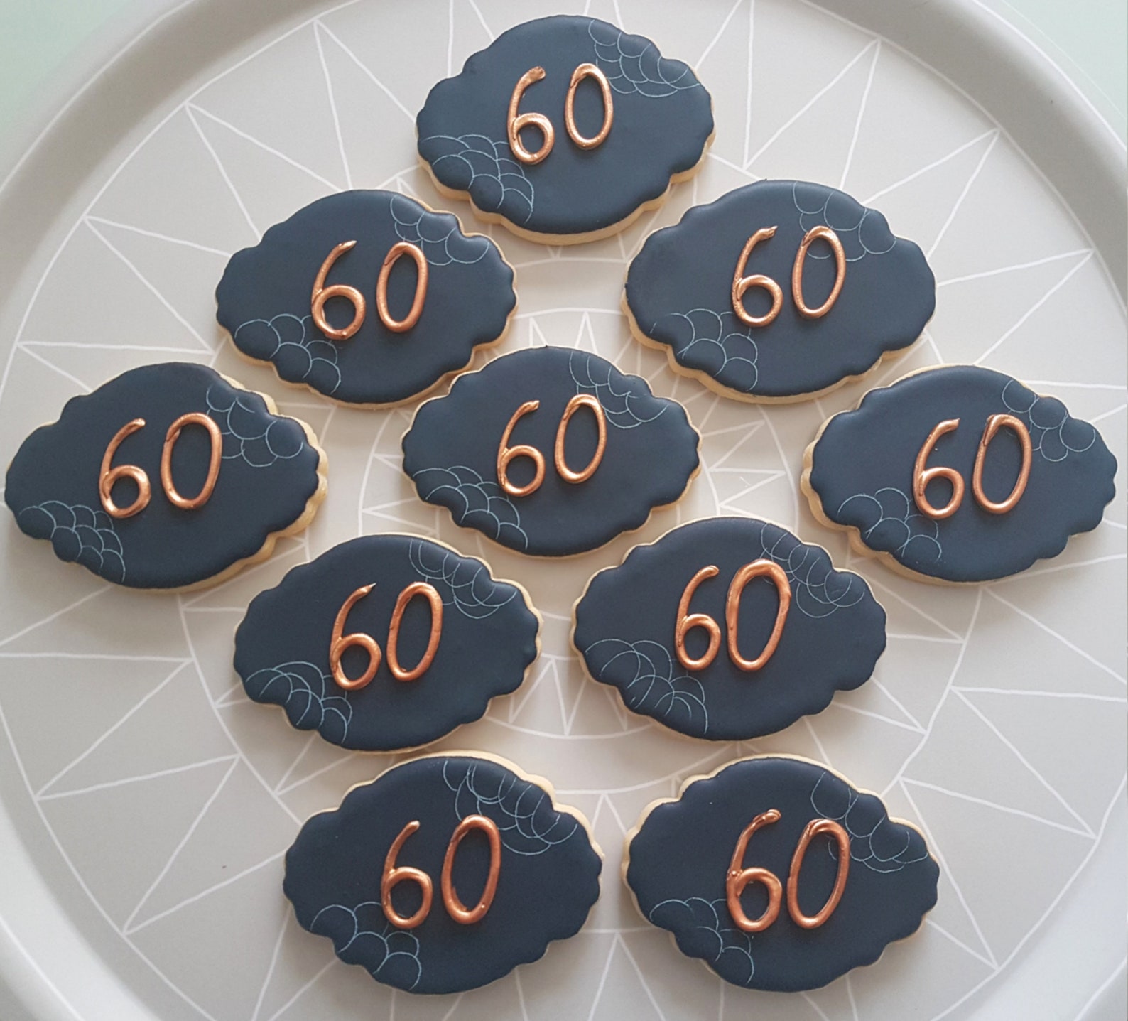 60th Birthday Cookies / 10 Biscuits With 60th / 10 Party | Etsy