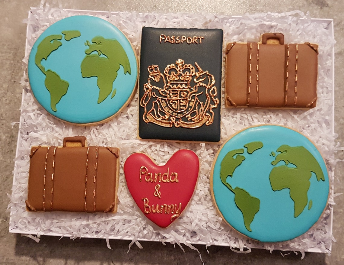 Travel Themed Cookies / Bespoke Gift Box / Bespoke Cookies / - Etsy UK