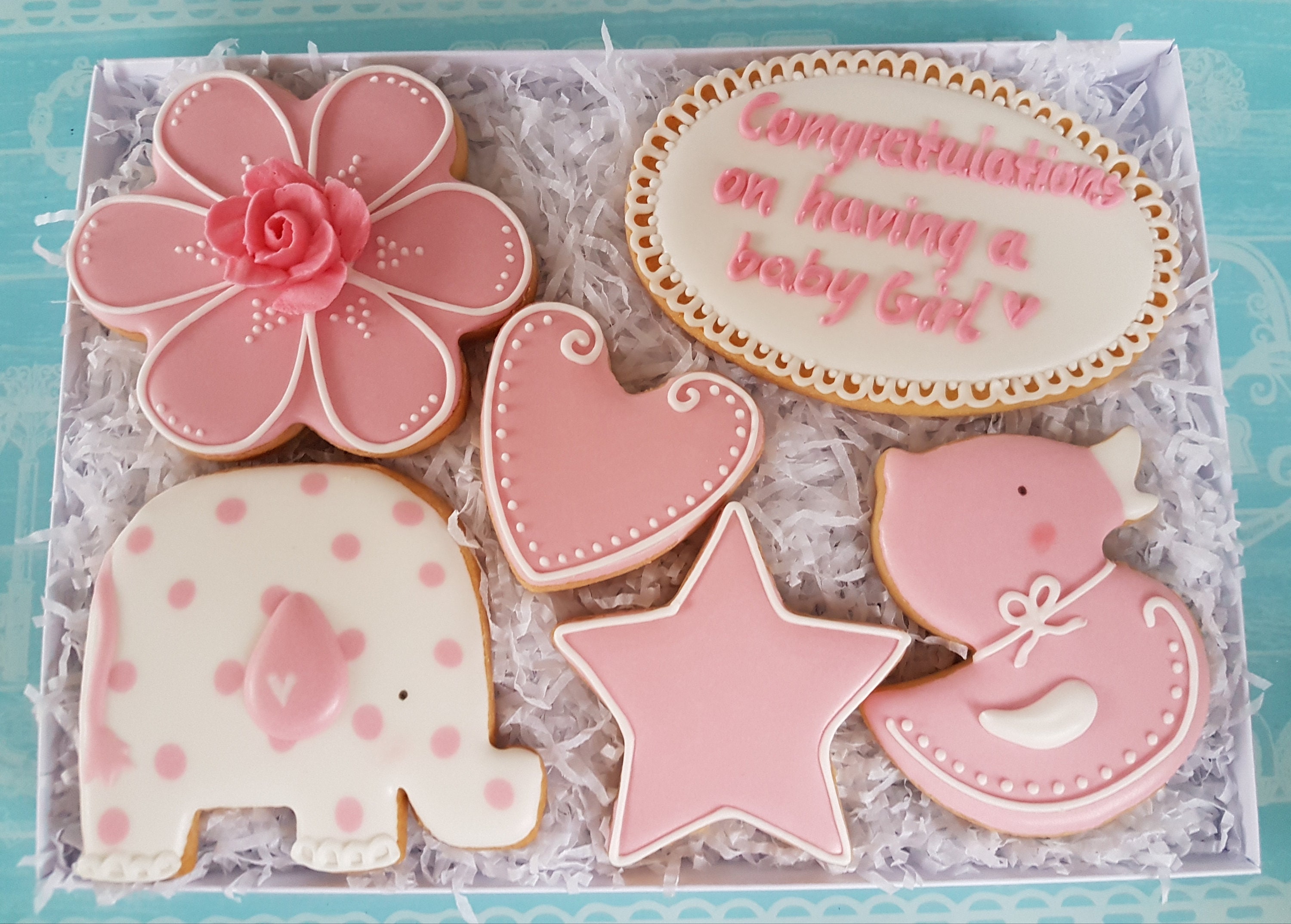 New Baby Cookies / Congratulations Cookies / Baby Girl Cookies - Etsy UK