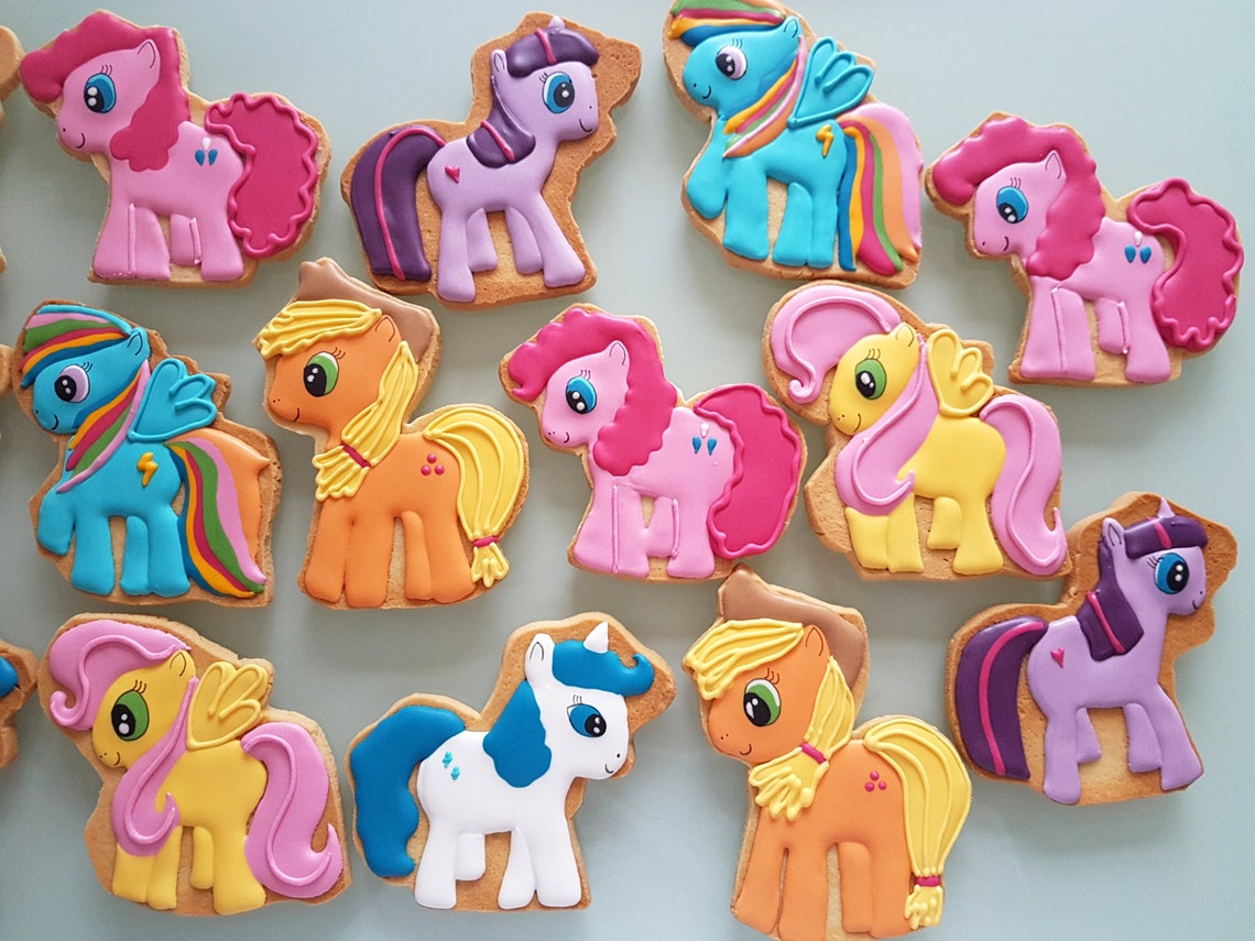 6 Little Pony Biscuits / 6 Big Little Pony Cookies / Party | Etsy