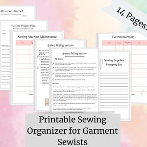 Printable Sewing Organizer for Garment Sewists - Etsy