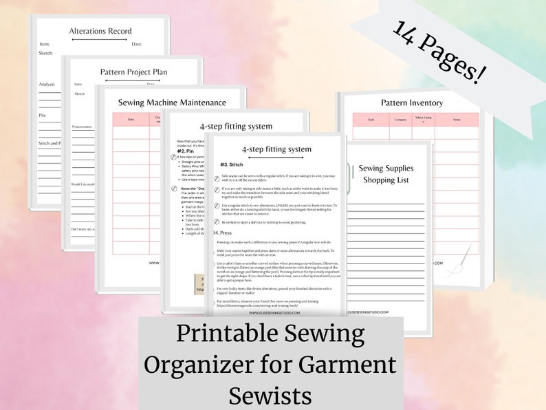 Printable Sewing Organizer for Garment Sewists - Etsy