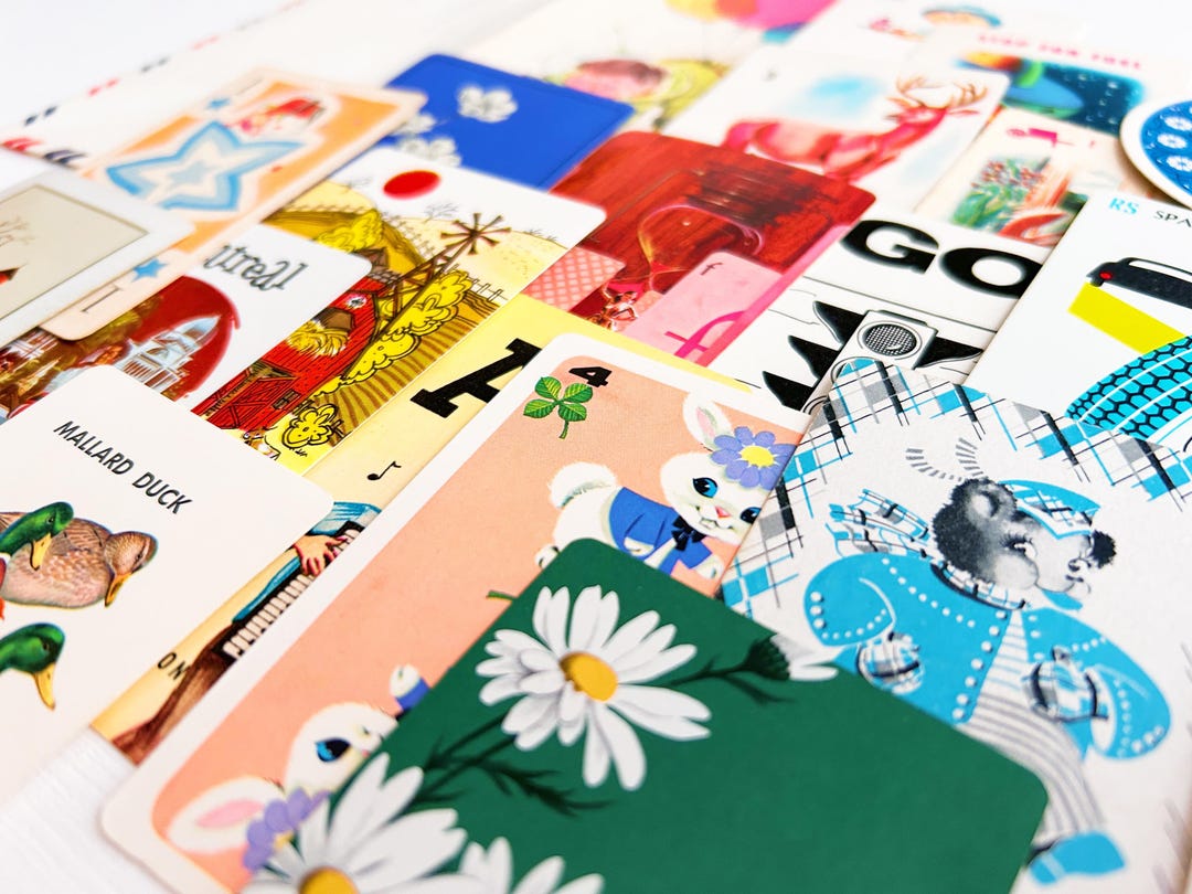 Vintage Playing Cards Variety Pack, Vintage Game Pieces, Junk Journal ...