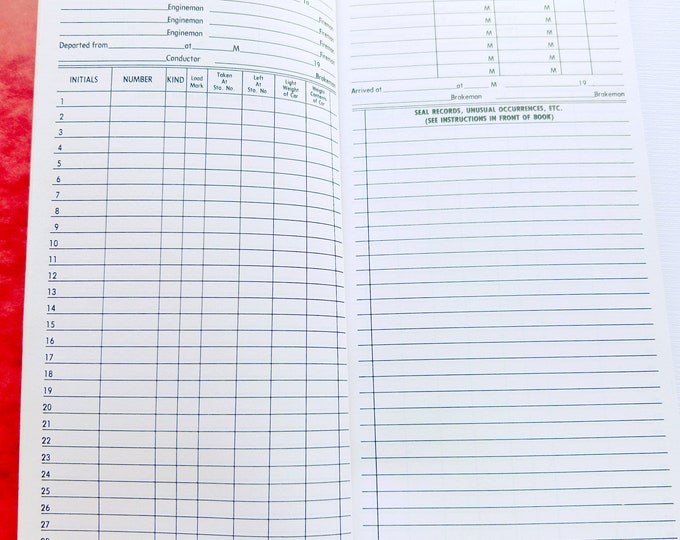 Railroad Ephemera, Vintage Train Forms, Daily Log, Conductor's Train ...