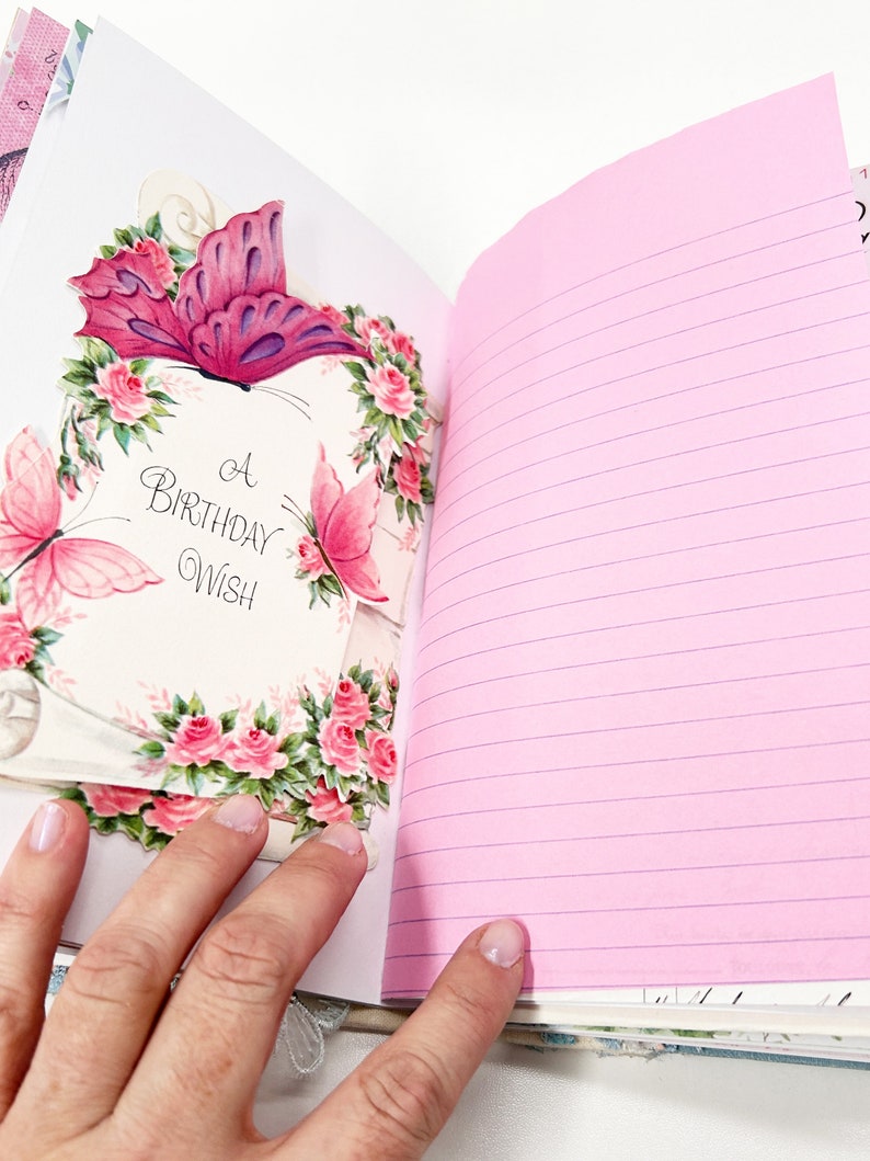 Pastel Junk Journal, Hard Cover Journal, Frilly Art Journal, Feminine ...