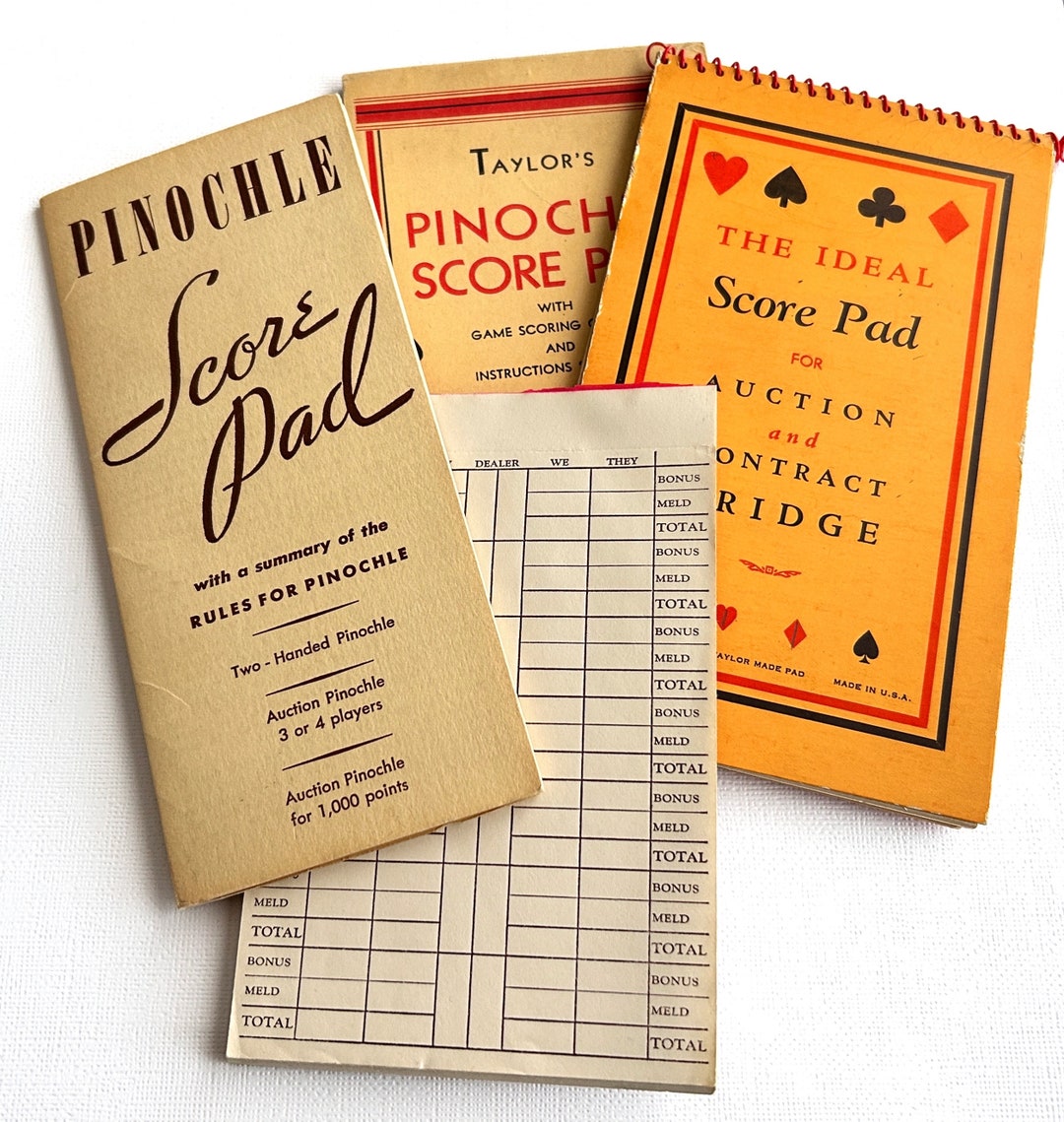 Vintage Bridge Score Pads, Pre-owned - Etsy