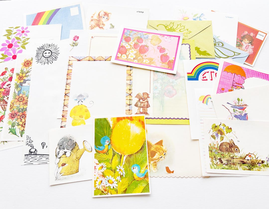 Large Vintage Stationery Assortment, Post Cards, Envelopes, Paper ...