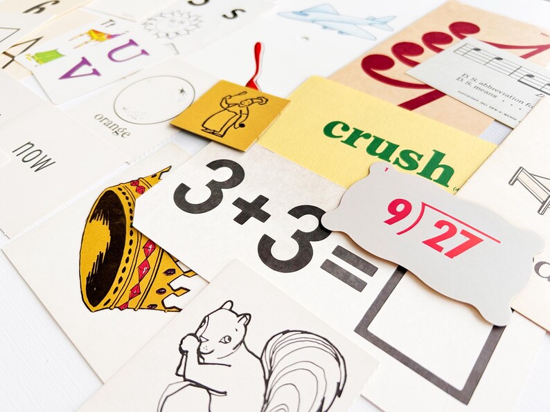 Vintage Flashcard Variety Pack, Number Cards, Picture Cards, Word ...