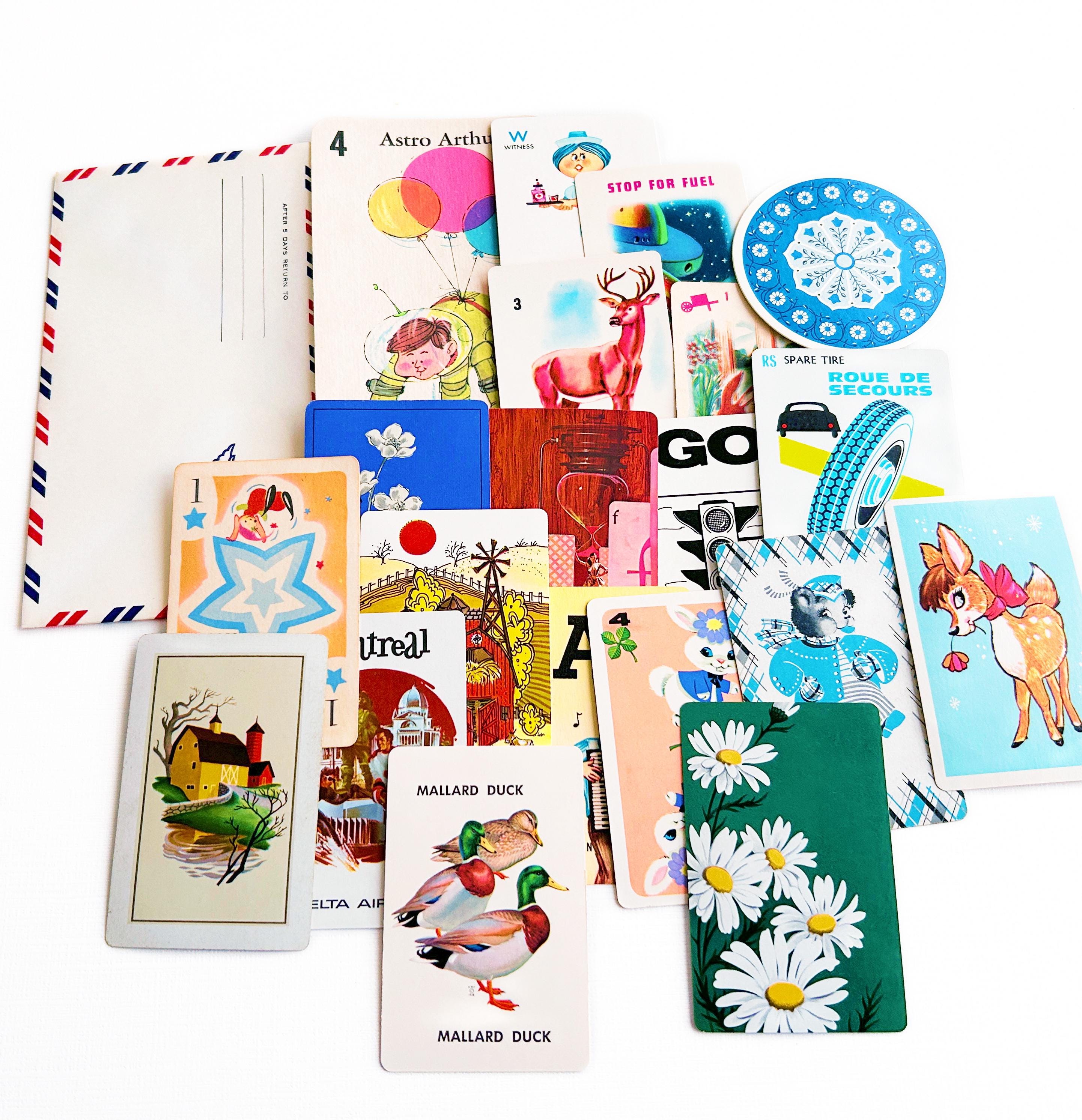 Vintage Playing Cards Variety Pack, Vintage Game Pieces, Junk Journal ...