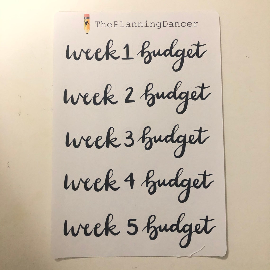 Weekly budget script sheet | Etsy