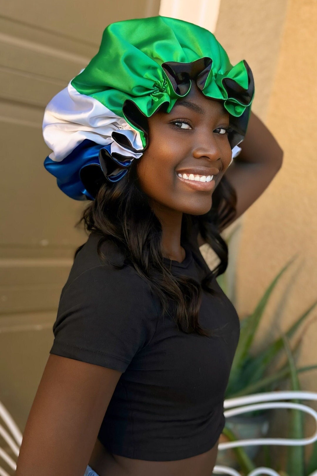 Bonnet Africa Flag Bonnet, Custom Bonnet, Sierra Leone, Sleeping Cap ...