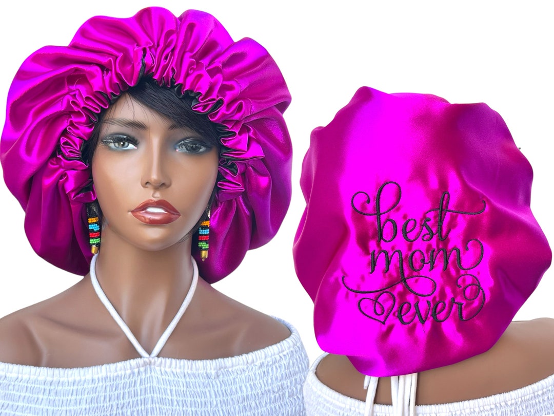 Embroidered Satin Bonnet, Mother's Day Gift, Double Layer Hair Wrap - Etsy