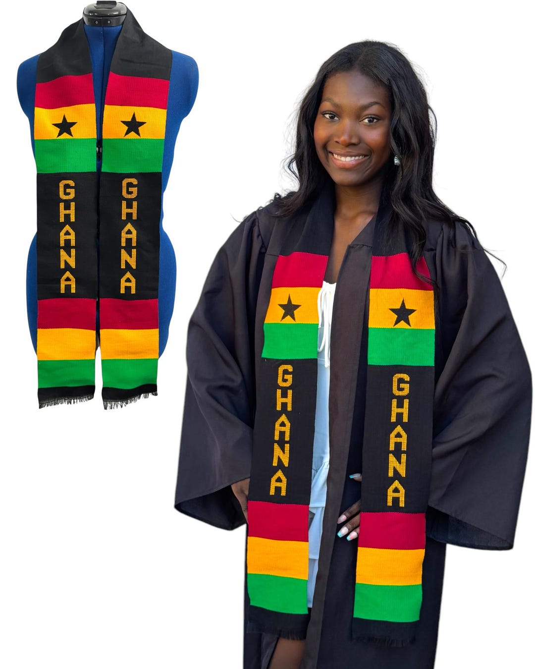 Handwoven Kente Graduation Stole, Ghana Sash - Etsy