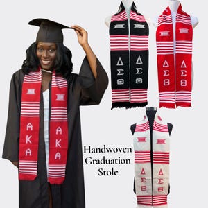 Delta Sigma Theta - Red, Fraternity and Sorority Sashes, Handwoven ...