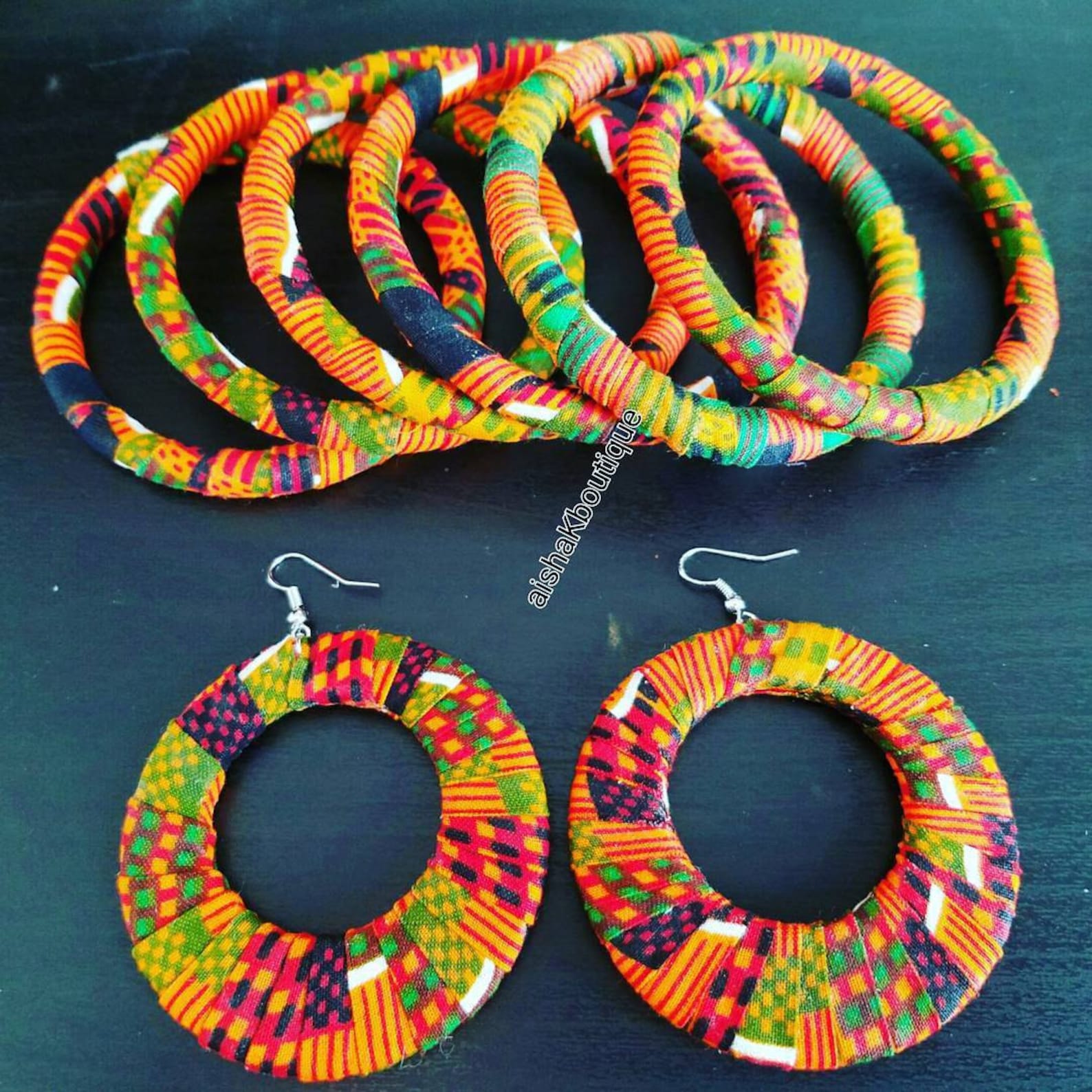African Jewelry, Ankara Bangles (x6), African Bracelet, Kente Bangles ...