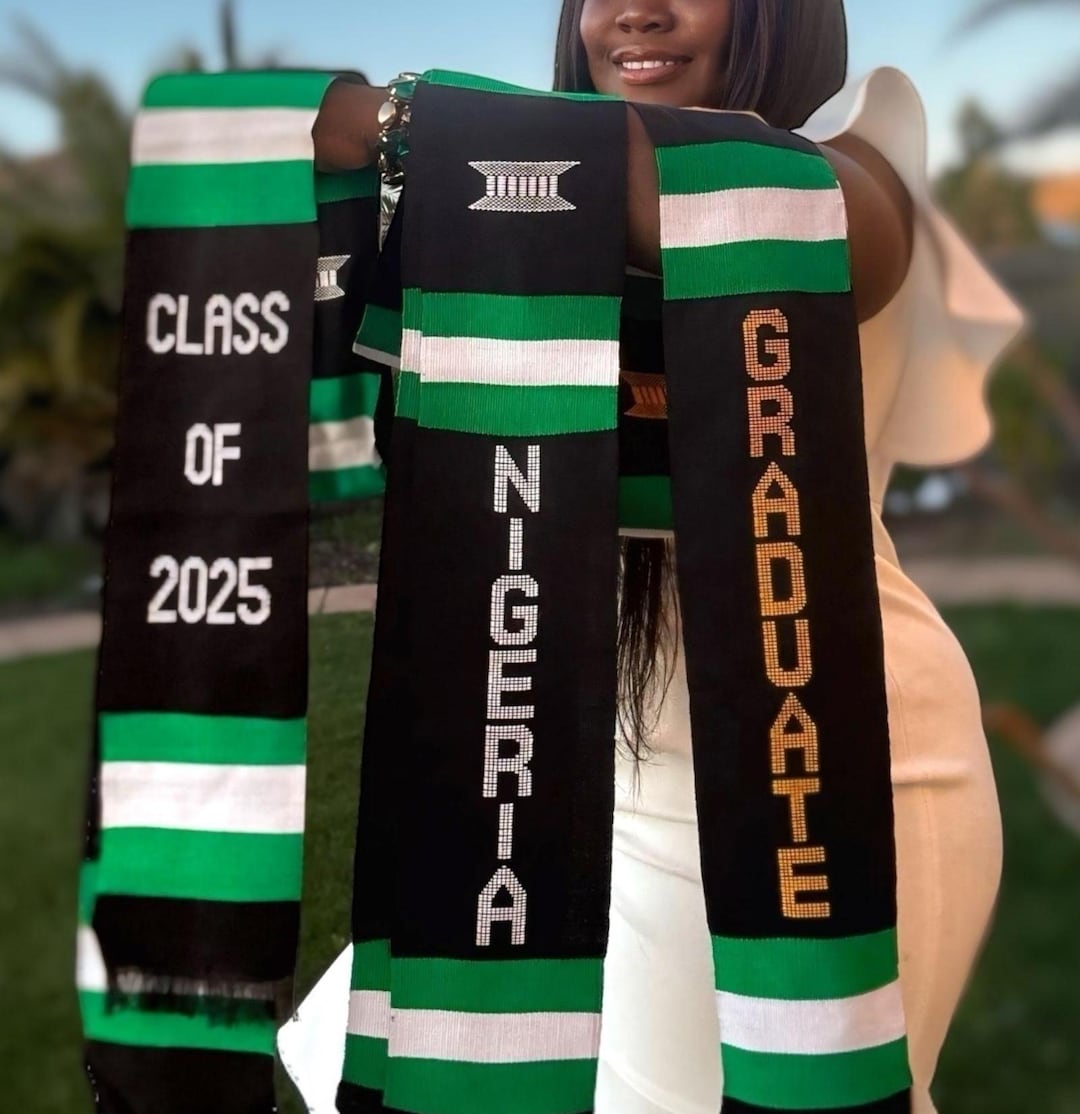 Class of 2025, Nigeria Stole, Nigeria Graduation Stole, African Roots ...