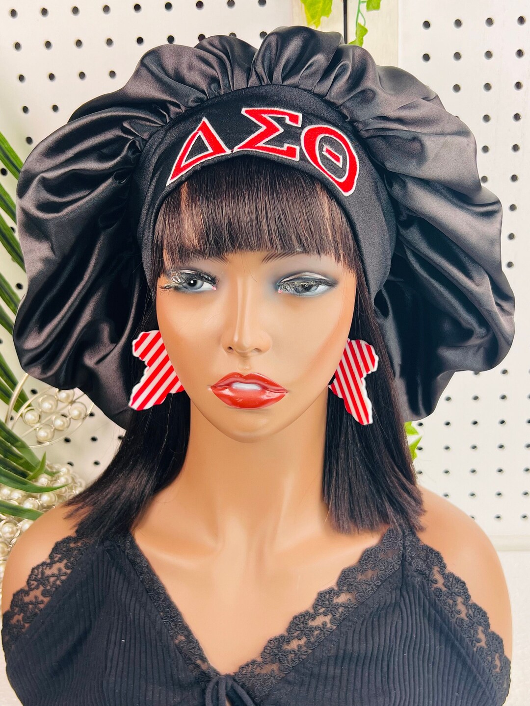 Delta Sigma Theta Satin Bonnet, Embroidered Sorority Bonnet, Reversible ...