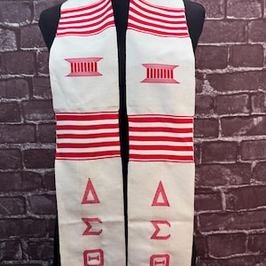 Delta Sigma Theta - Red, Fraternity and Sorority Sashes, Handwoven ...