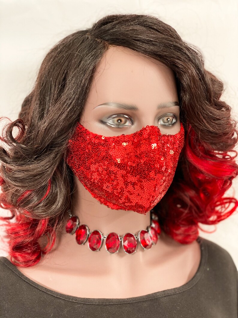 Sequins Fabric Mask Wedding Face Mask fancy Face Mask | Etsy