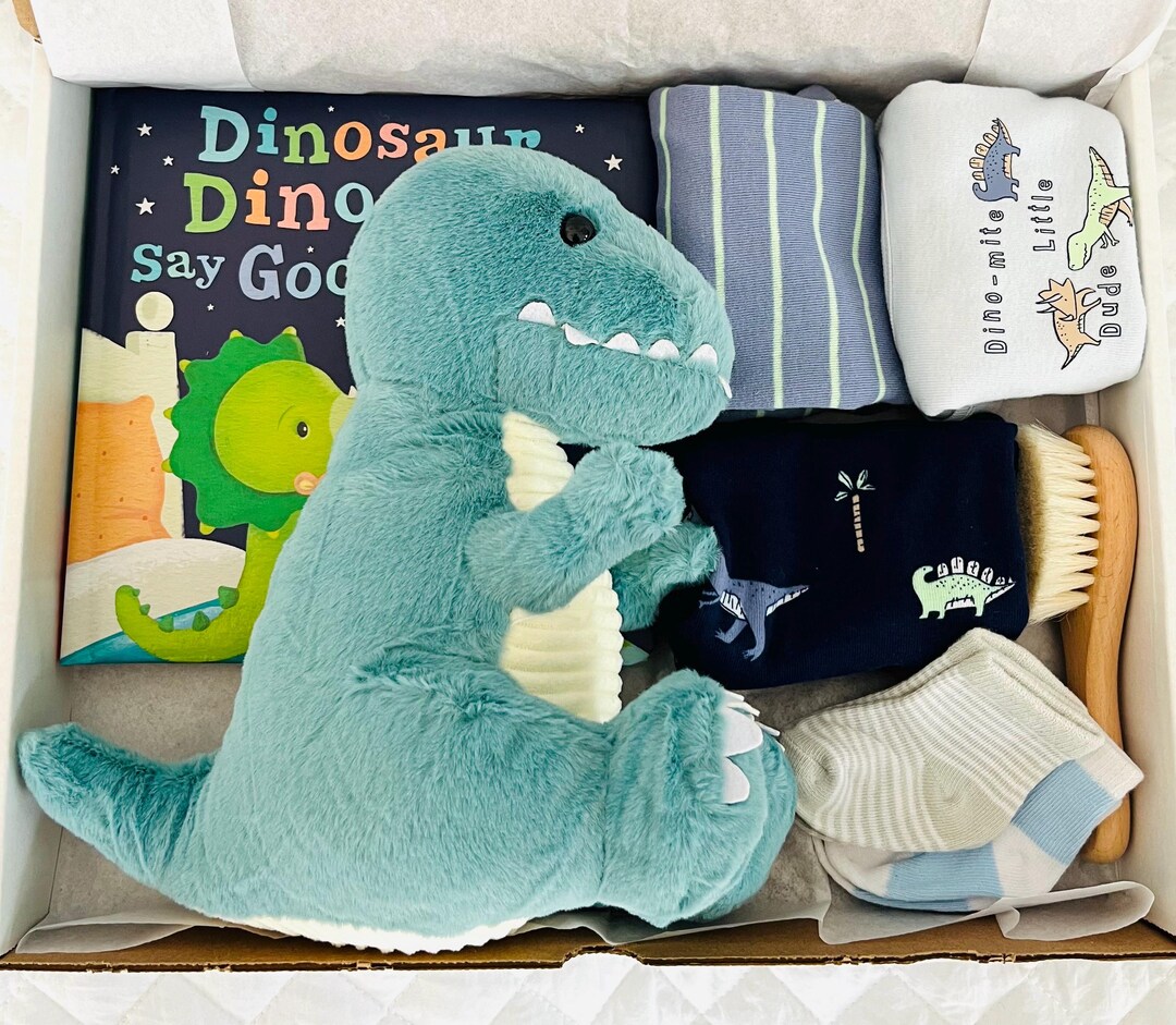 Dinosaur Baby Gift Box Set | Stuffed Animal & Cotton Outfits - Etsy