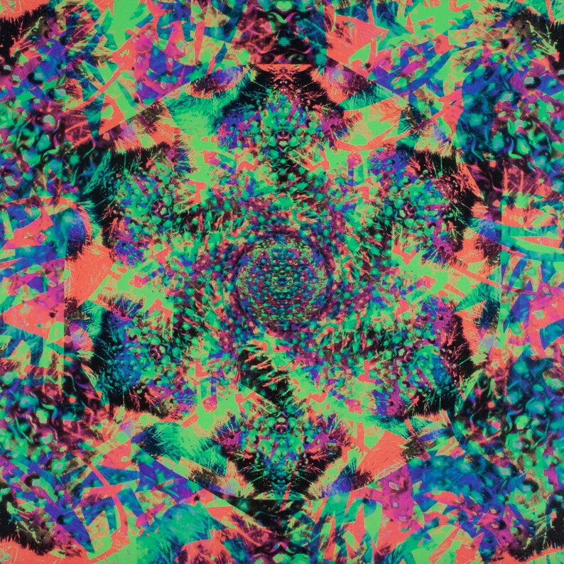 Kollide - Vibing Blacklight Poster Flower Mandala Print Trippy UV ...