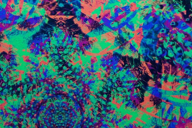 Kollide Vibing Blacklight Poster Flower Mandala Print Trippy - Etsy