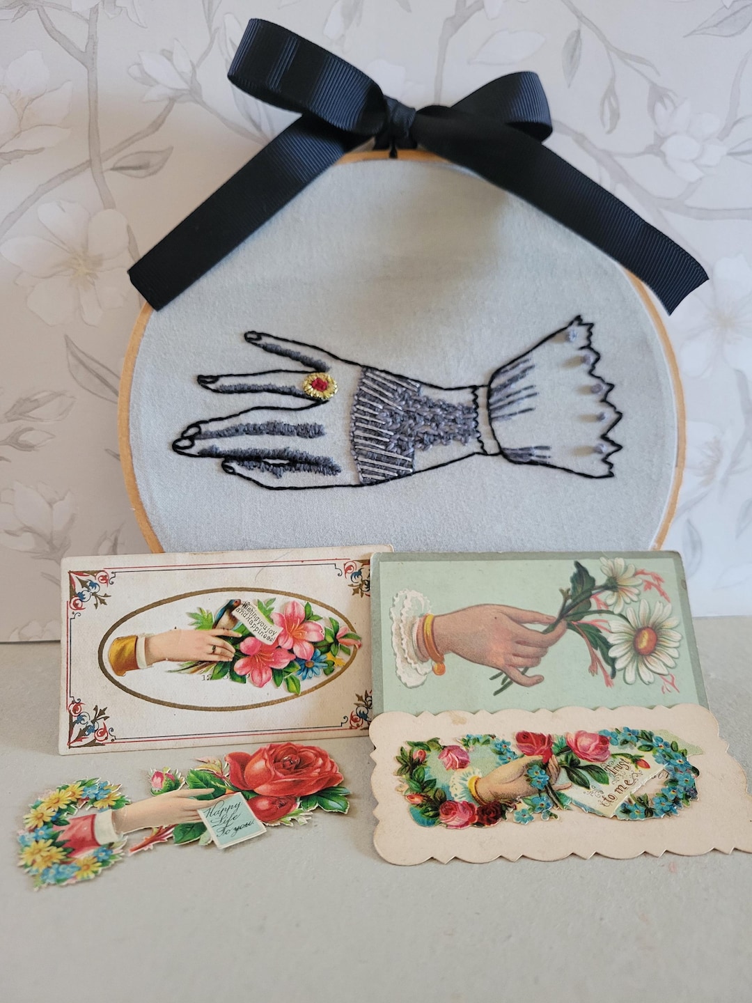 Bijou || 6" Grayscale Embroidery - Etsy