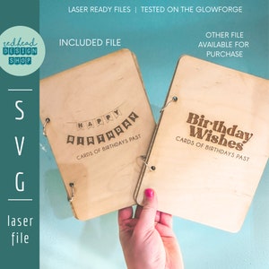 Glowforge Happy Birthday Card Holder SVG – Keepsake File (digital ...