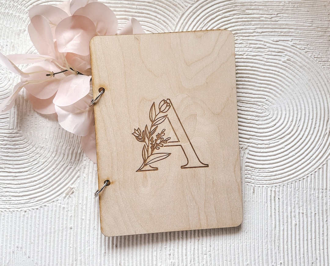 Floral Letter Card Holder - Letters A-Z - Monogram Card - Personalized ...