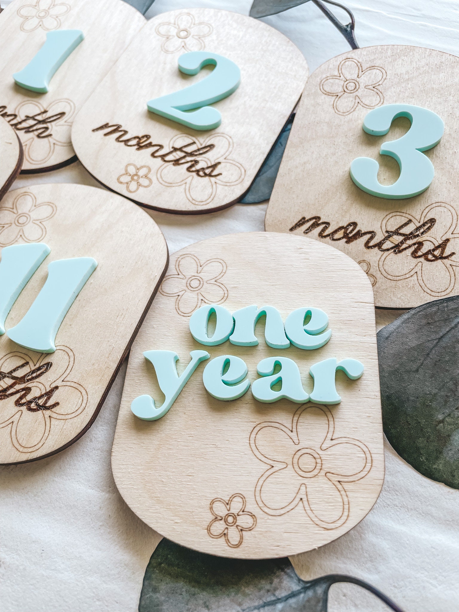 Retro Flower Baby Milestone Cards SVG Laser File (digital Download) - Etsy