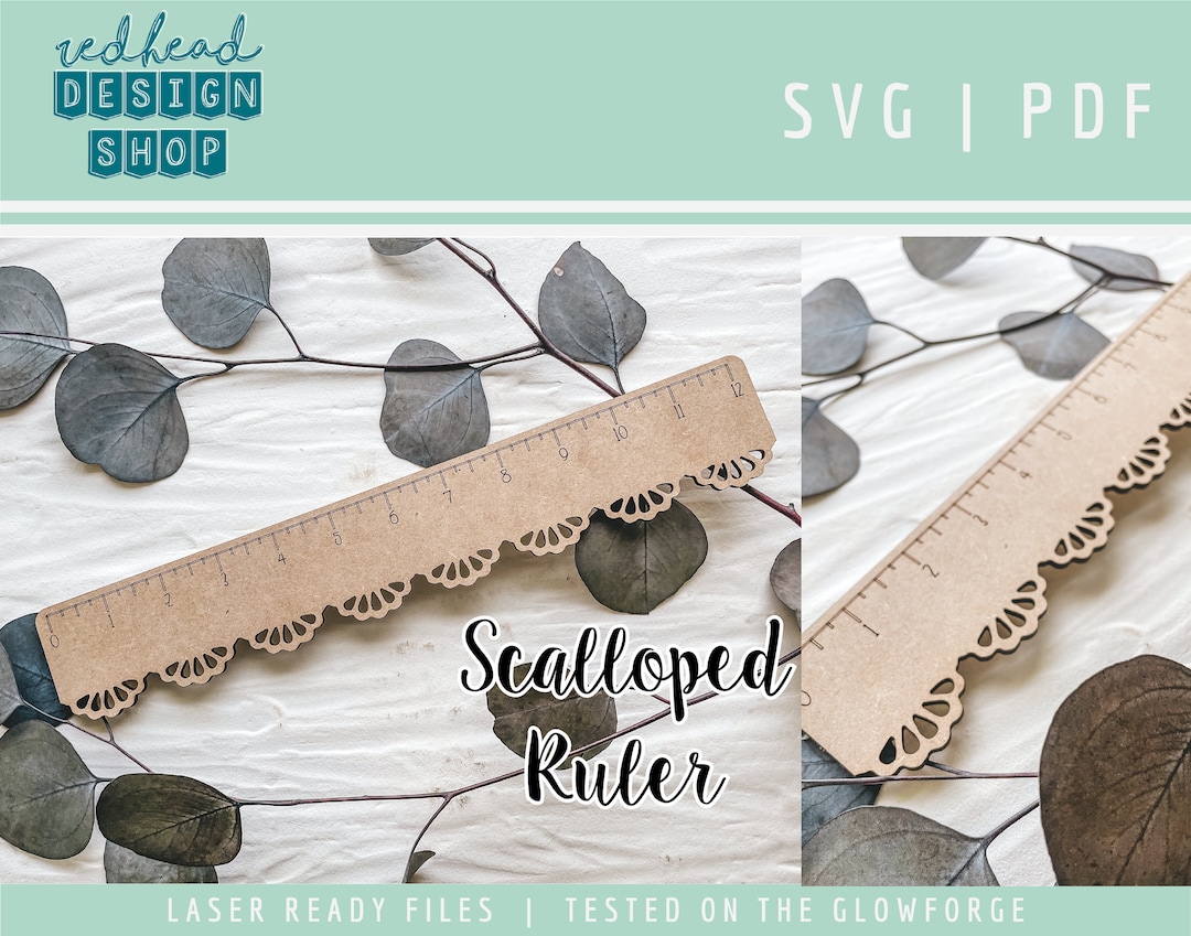 SVG - Scalloped 12" Ruler --- SVG Glowforge Laser File - CNC Cut File ...