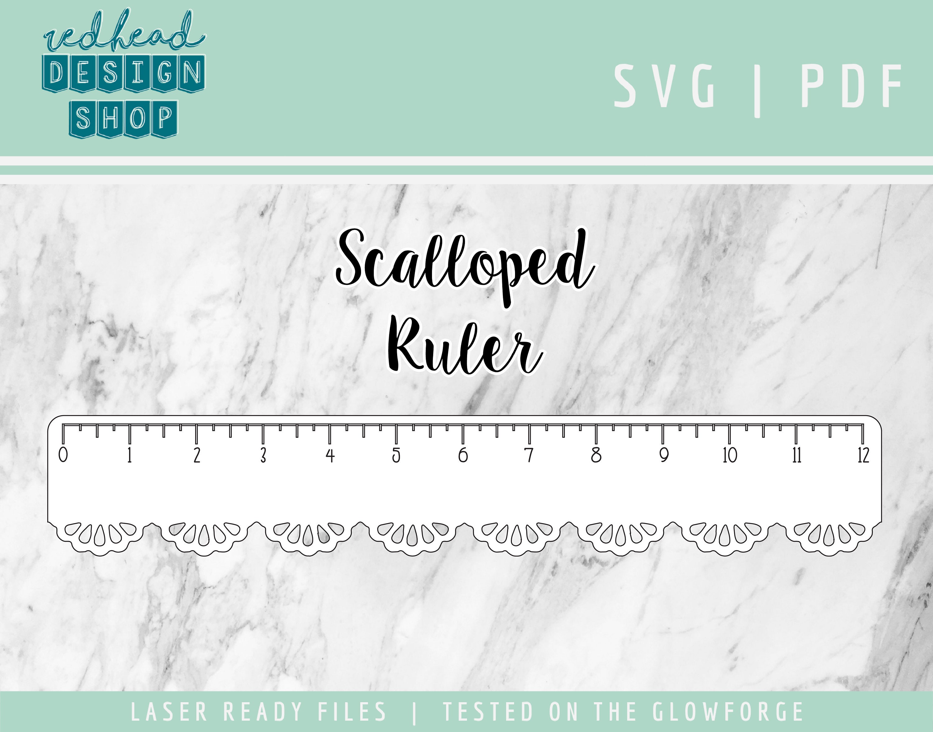 SVG Scalloped 12 Ruler SVG Glowforge Laser File - Etsy