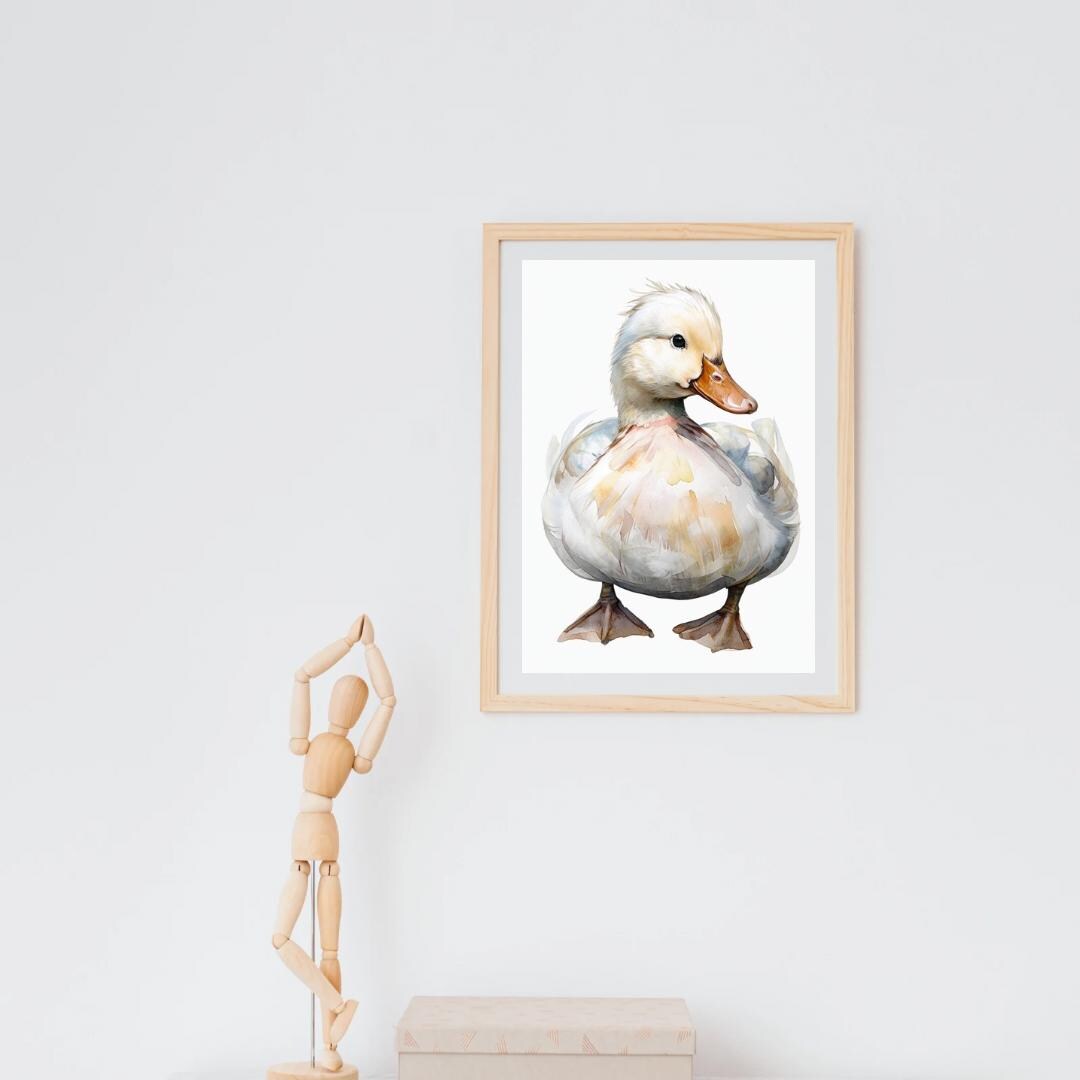 Watercolor Pastel Duck - Etsy