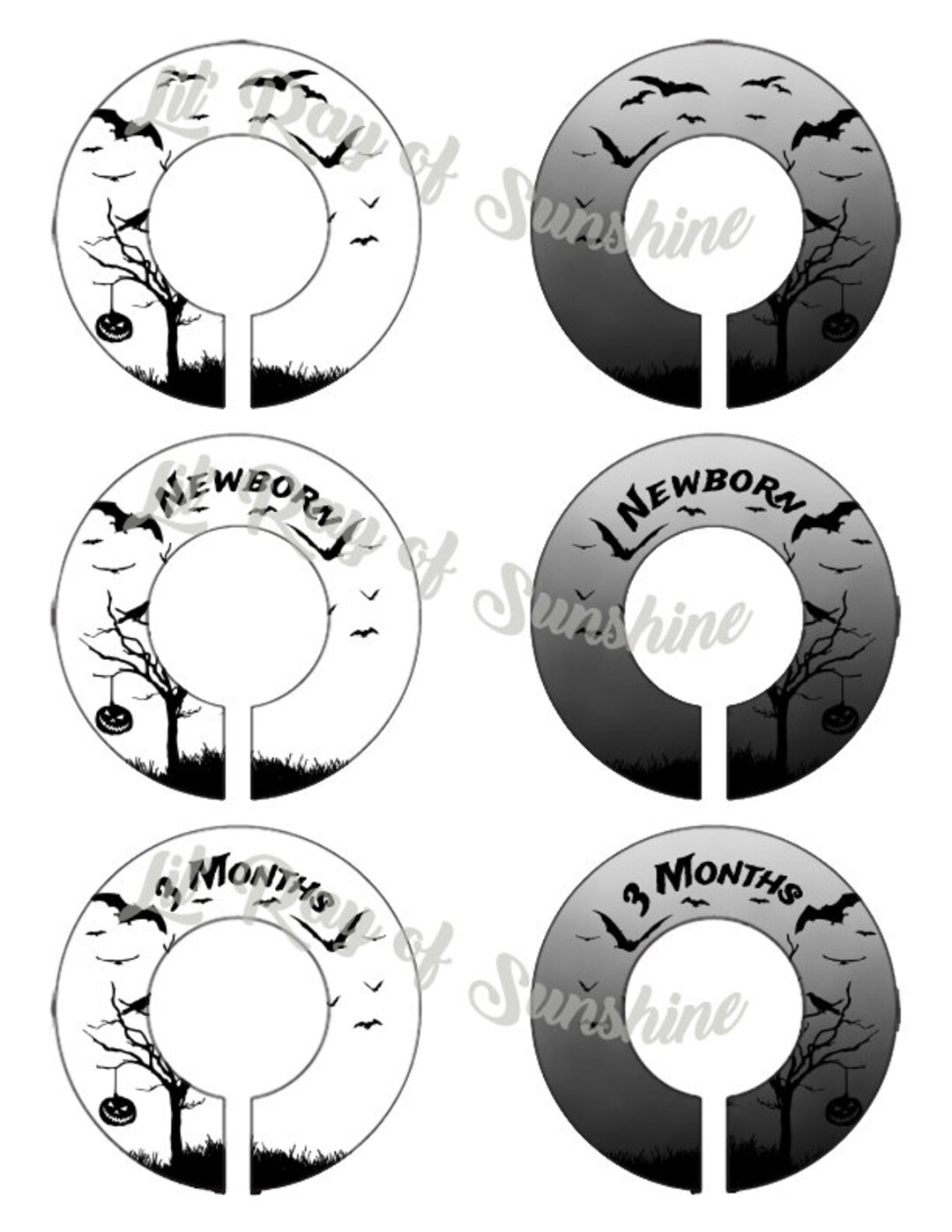 743M: Flying Bats Baby Clothing Closet Dividers ~ Weekly Closet ...