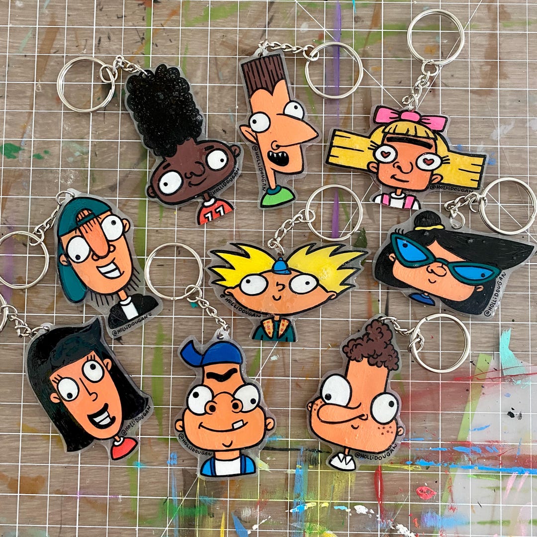 90s Football-head Inspired Cartoon Limited Edition Keychains – Handmade ...