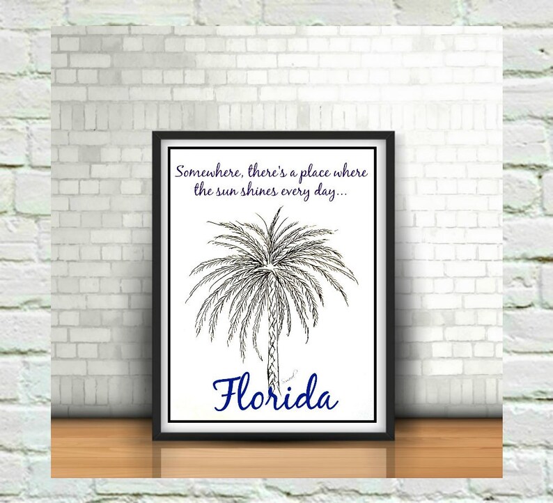 Florida Print, Florida Art, Beach Decor, Palm Tree Print, Palm Tree Art ...