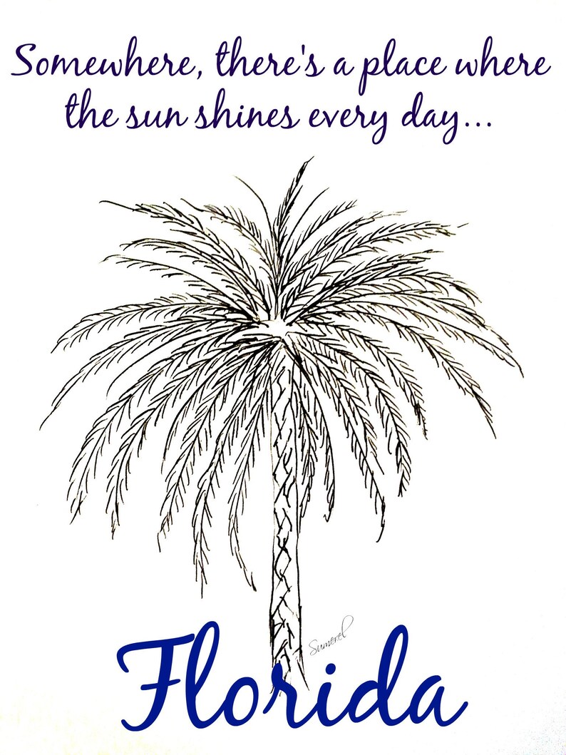 Florida Print, Florida Art, Beach Decor, Palm Tree Print, Palm Tree Art ...
